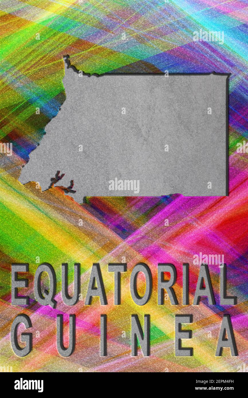 Map of Equatorial Guinea, colorful background, copy space Stock Photo ...