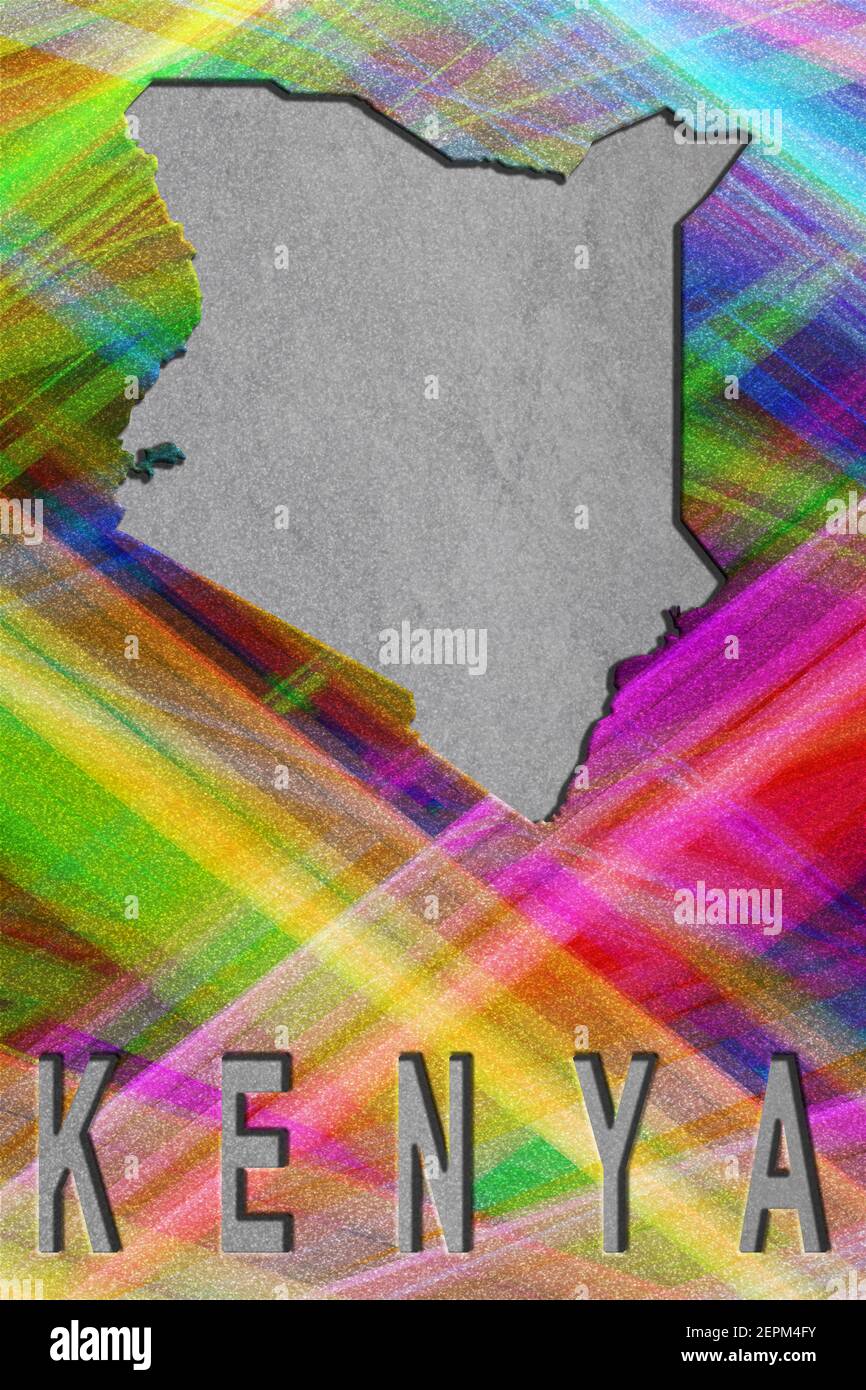 Map of Kenya, colorful background, copy space Stock Photo - Alamy