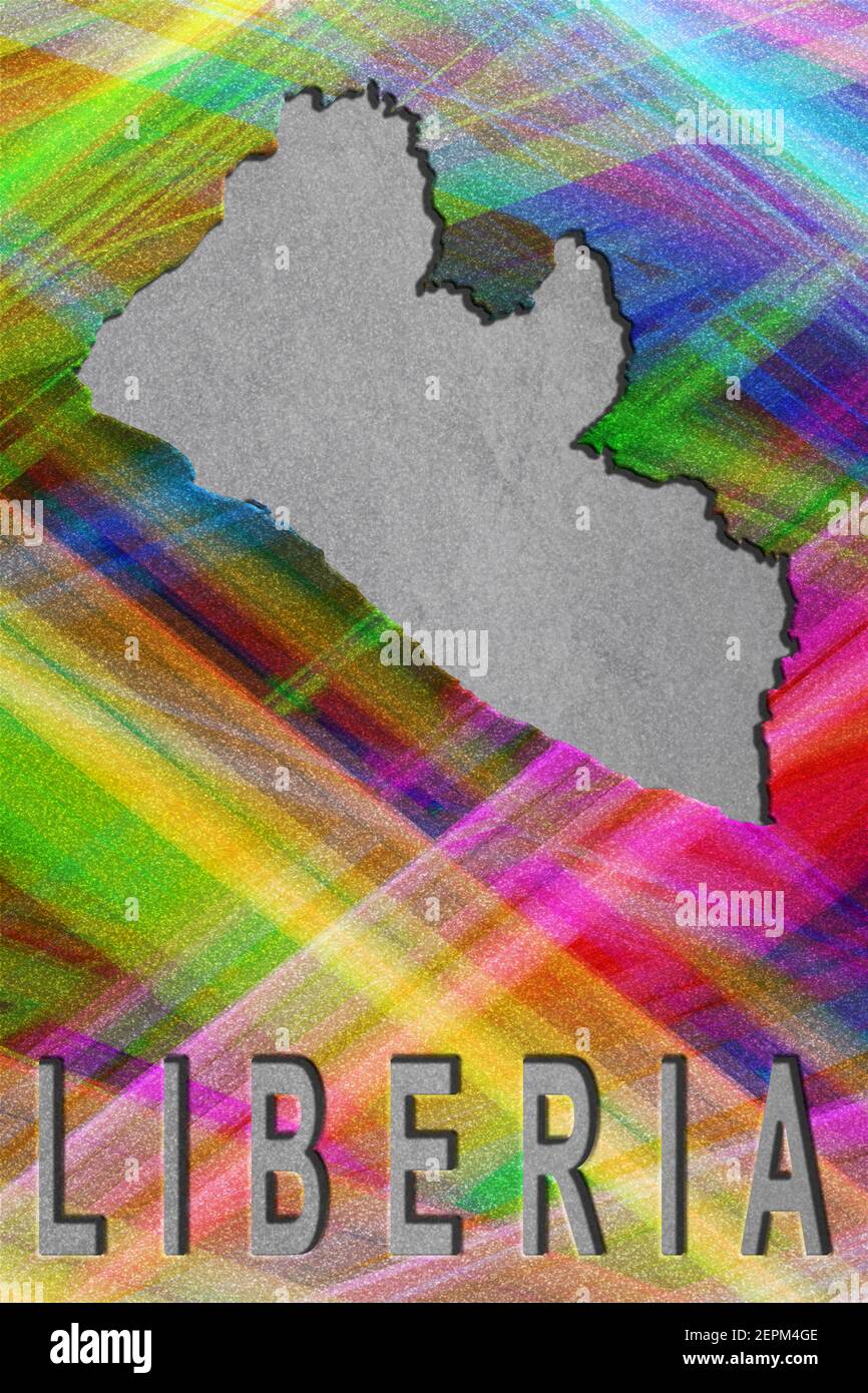 Map of Liberia, colorful background, copy space Stock Photo - Alamy