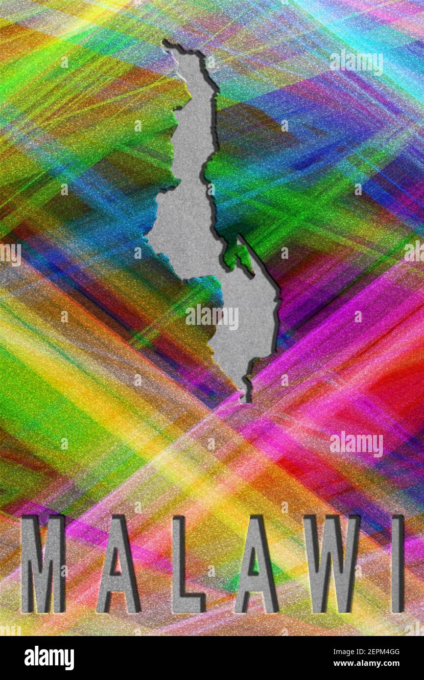 Map of Malawi, colorful background, copy space Stock Photo - Alamy