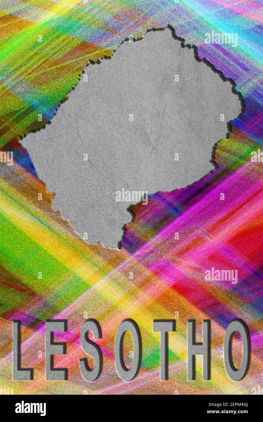 Map of Lesotho, colorful background, copy space Stock Photo - Alamy