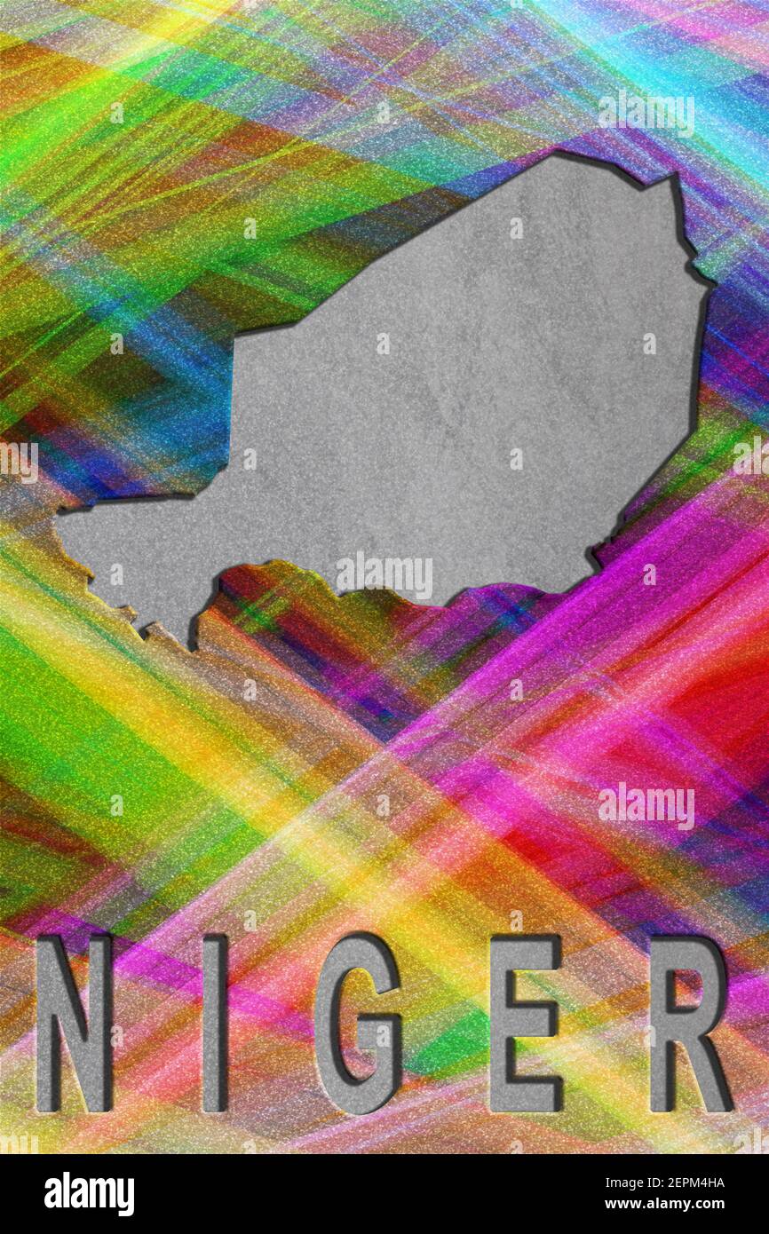 Map of Niger, colorful background, copy space Stock Photo - Alamy