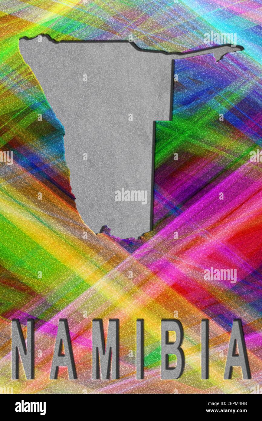 Map of Namibia, colorful background, copy space Stock Photo - Alamy