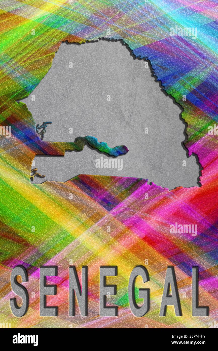 Map of Senegal, colorful background, copy space Stock Photo - Alamy