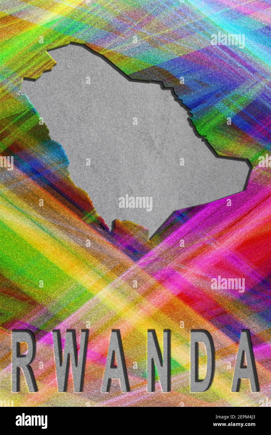 Map of Rwanda, colorful background, copy space Stock Photo - Alamy