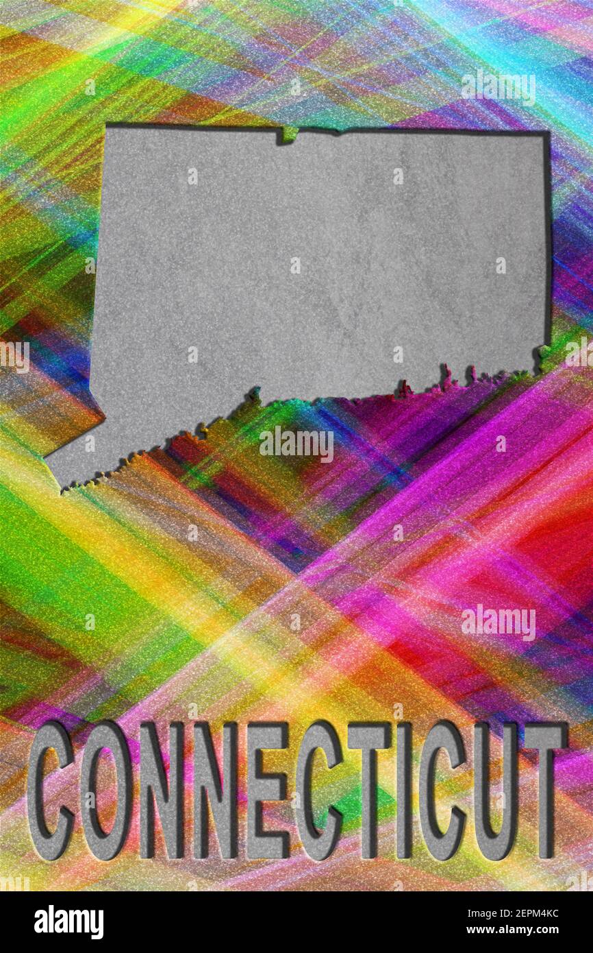 Map of Connecticut, colorful background, copy space Stock Photo - Alamy
