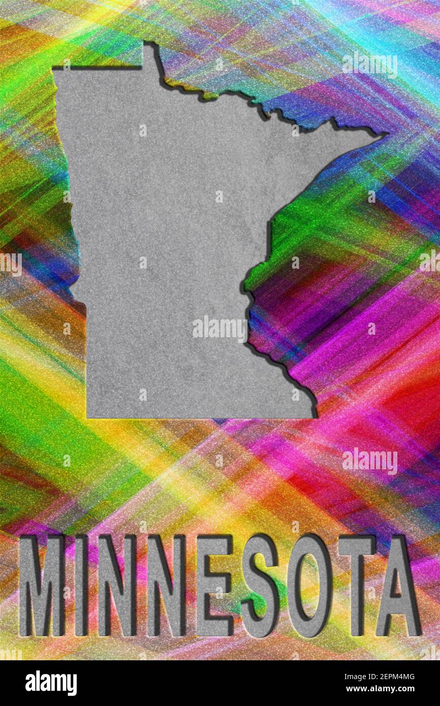 Map of Minnesota, colorful background, copy space Stock Photo - Alamy