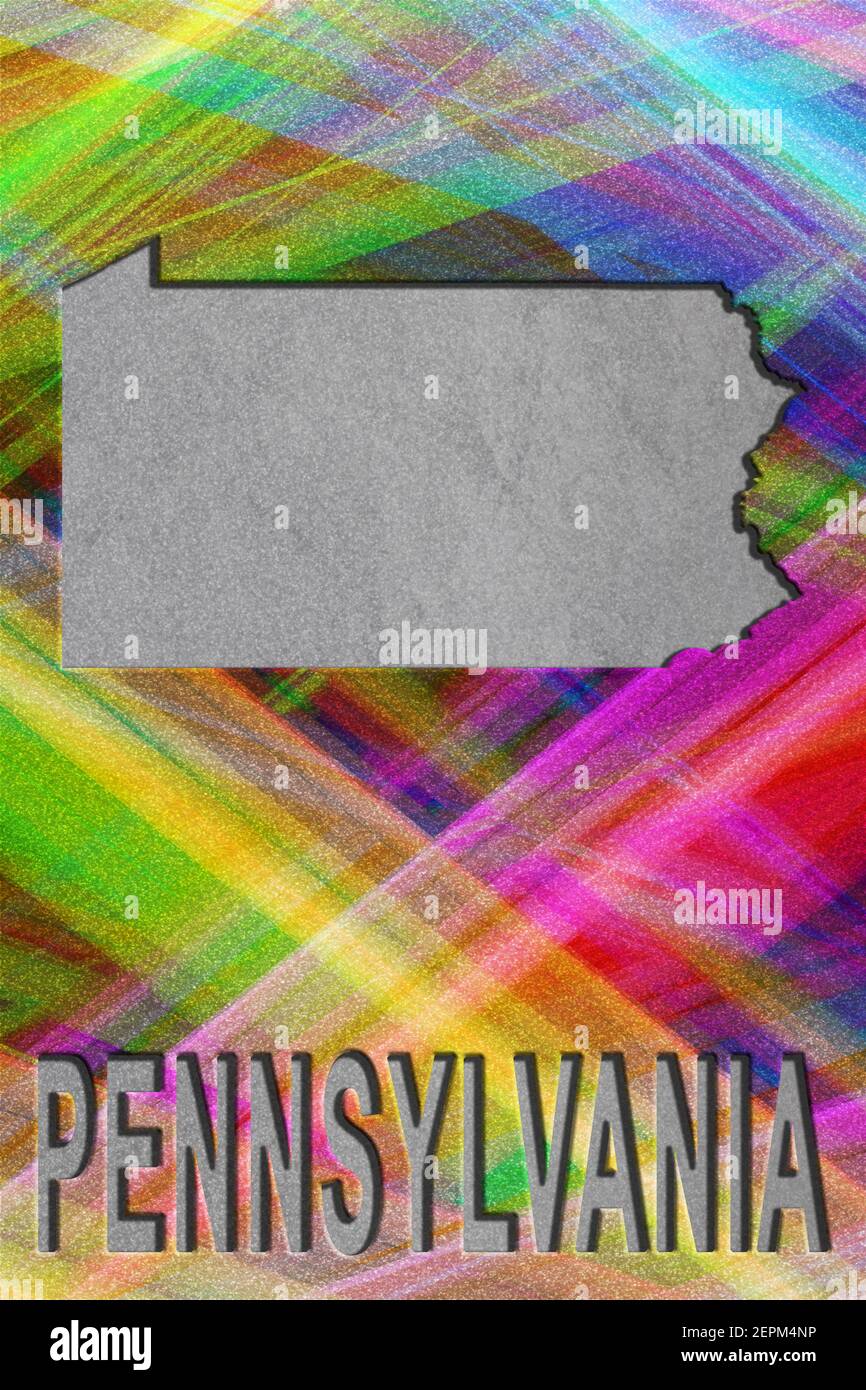 Map of Pennsylvania, colorful background, copy space Stock Photo - Alamy