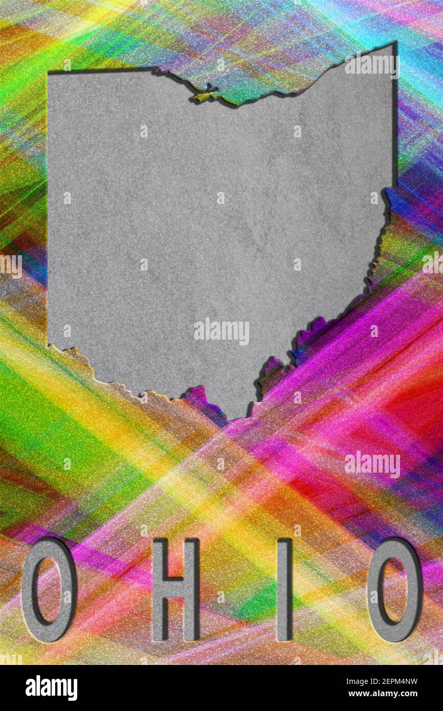 Map of Ohio, colorful background, copy space Stock Photo - Alamy