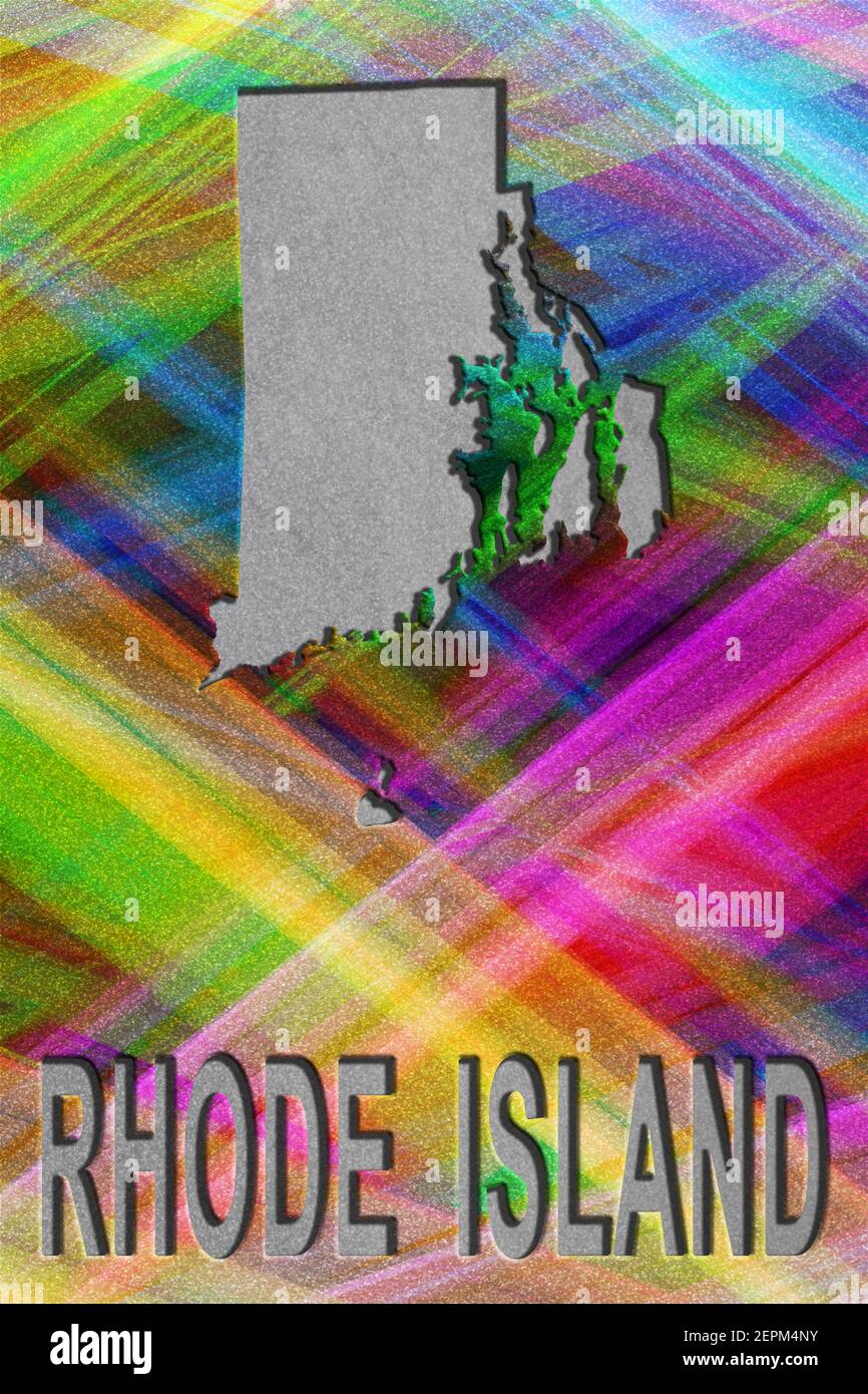 Map of Rhode Island, colorful background, copy space Stock Photo - Alamy