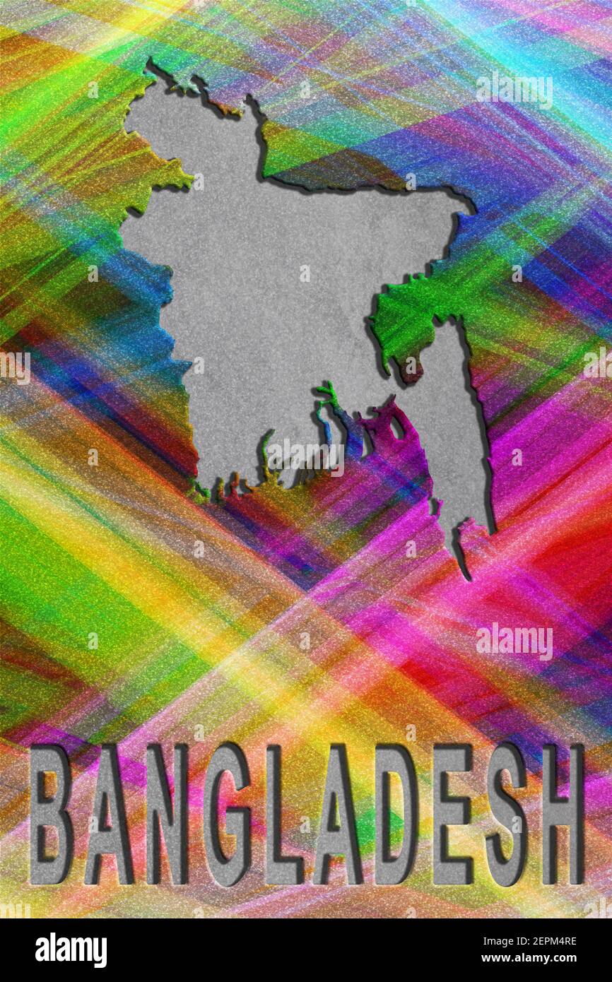 Map of Bangladesh, colorful background, copy space Stock Photo - Alamy