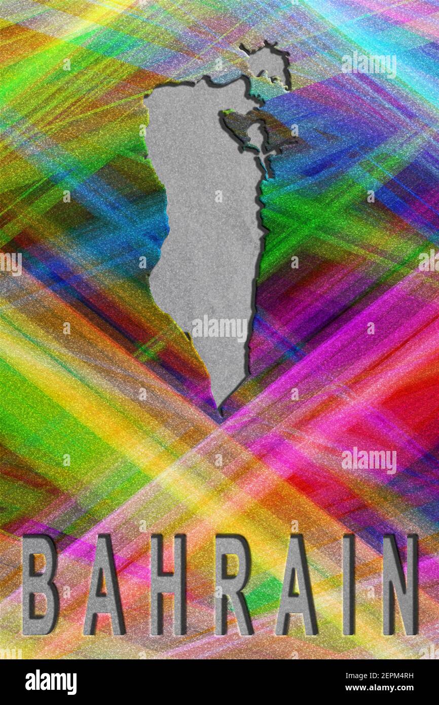 Map of Bahrain, colorful background, copy space Stock Photo - Alamy