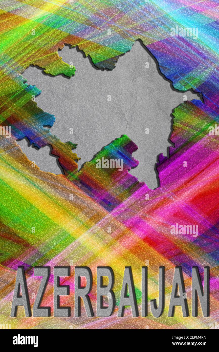 Map of Azerbaijan, colorful background, copy space Stock Photo - Alamy