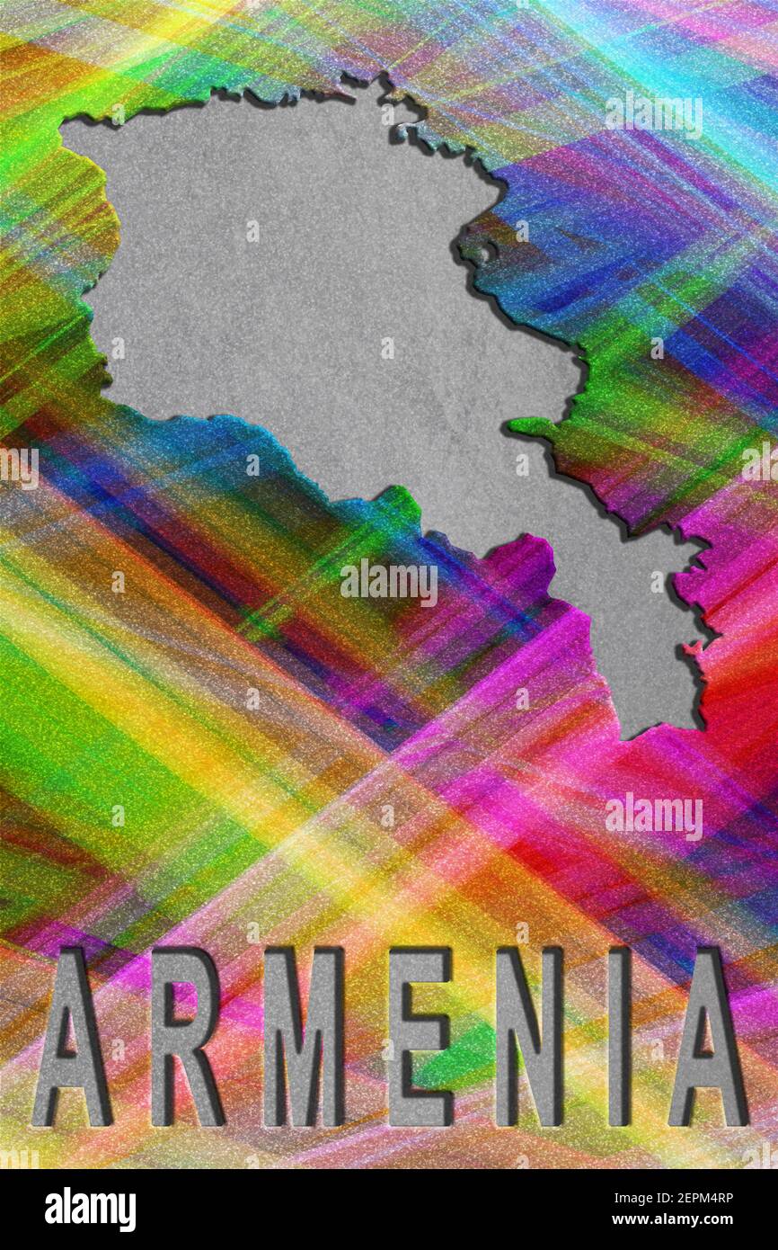 Map of Armenia, colorful background, copy space Stock Photo - Alamy