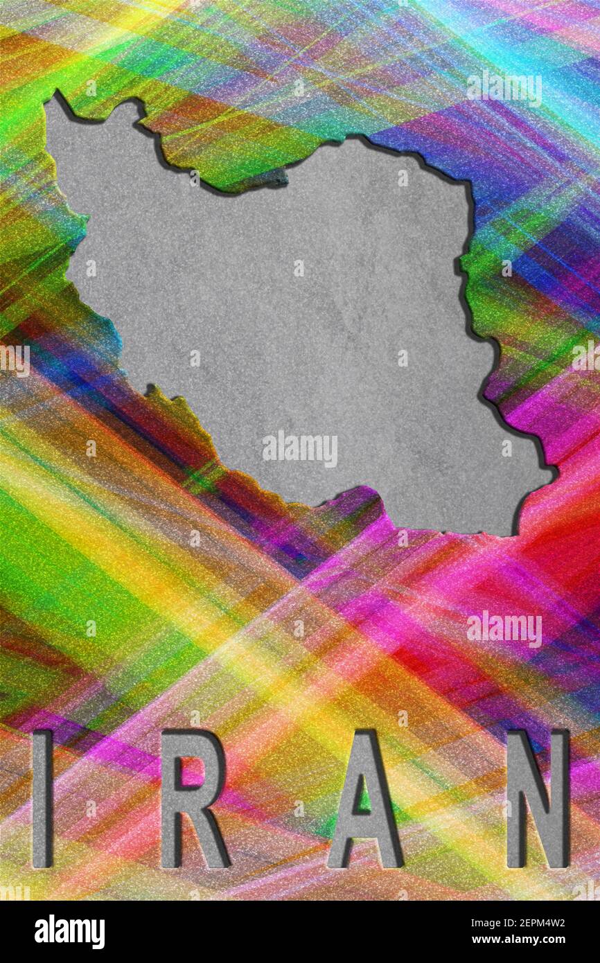 Map of Iran, colorful background, copy space Stock Photo - Alamy