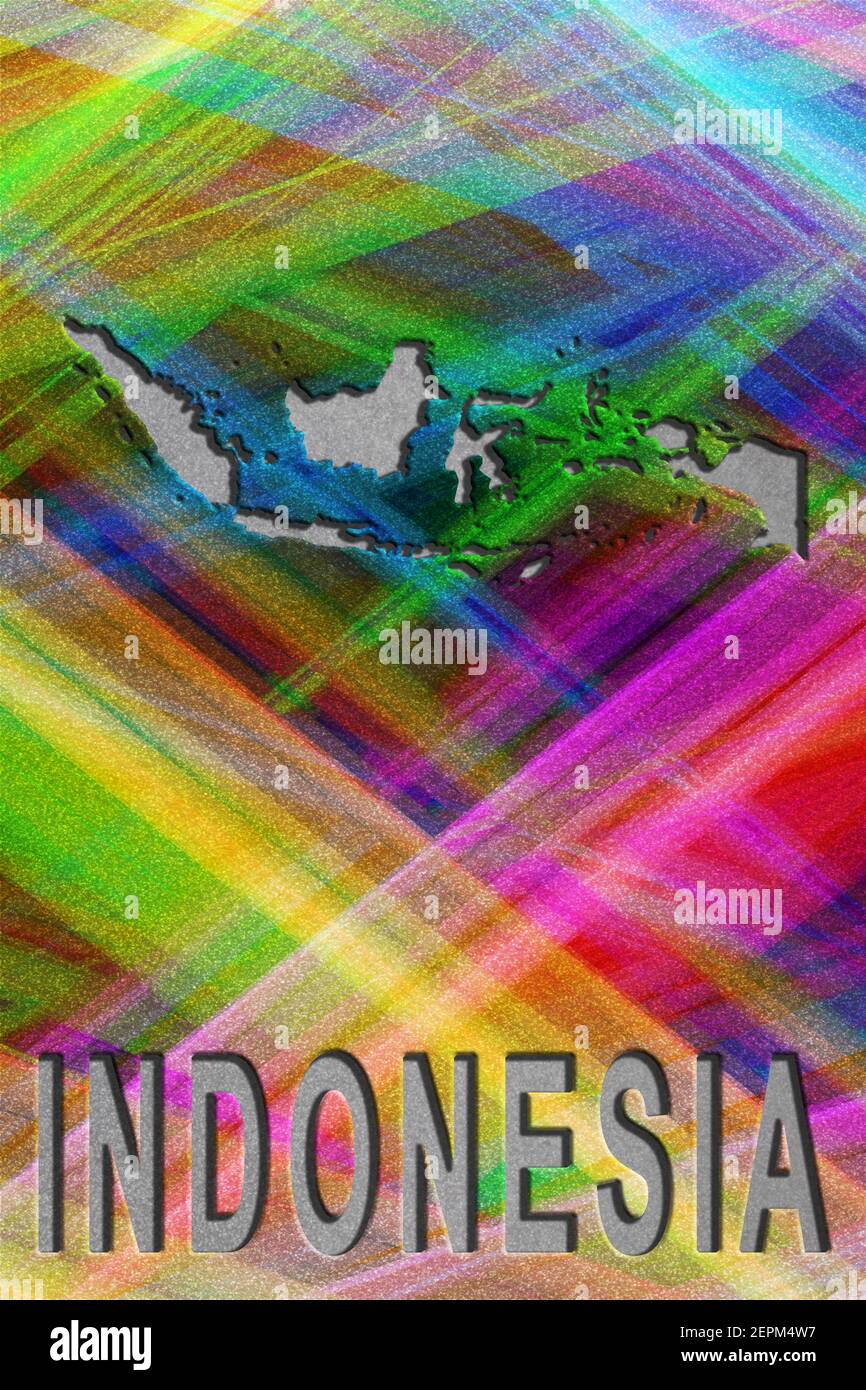 Colorful indonesia map hi-res stock photography and images - Alamy