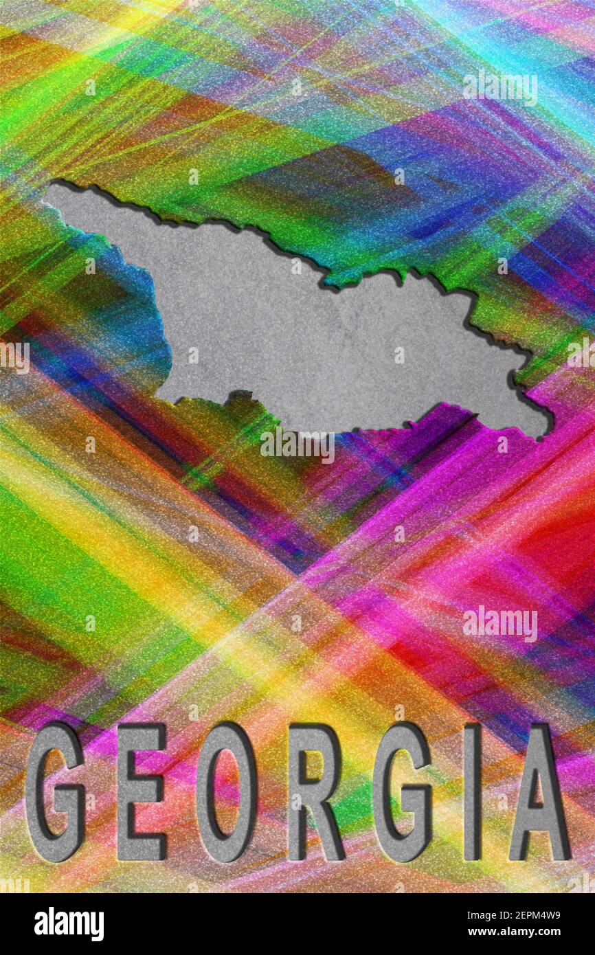 Map of Georgia, colorful background, copy space Stock Photo - Alamy