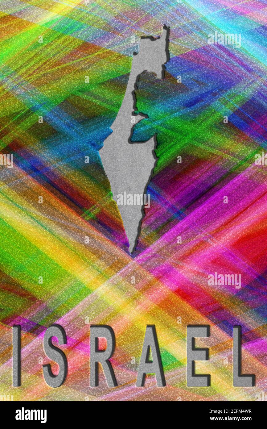 Map of Israel, colorful background, copy space Stock Photo - Alamy