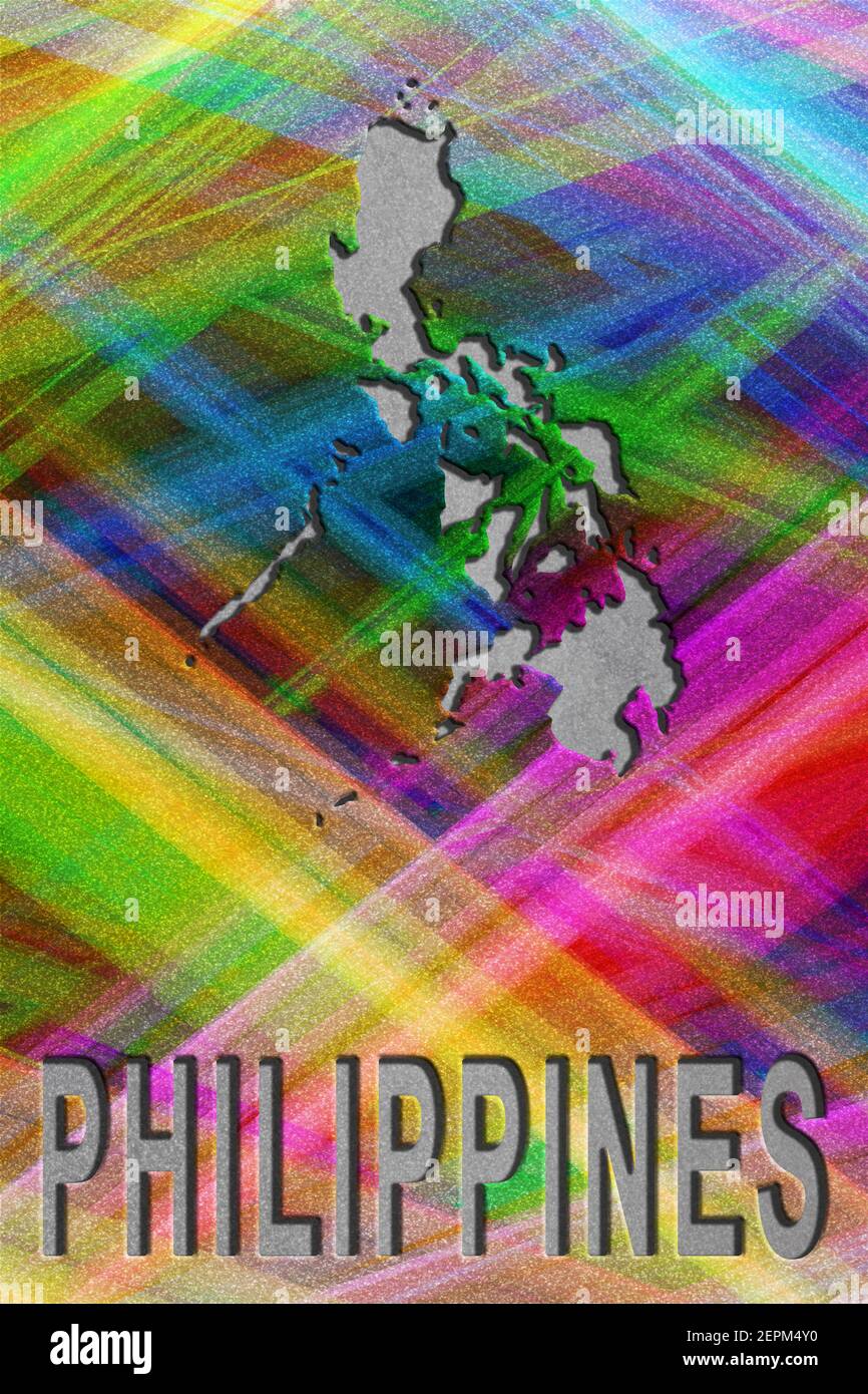 Map of Philippines, colorful background, copy space Stock Photo - Alamy