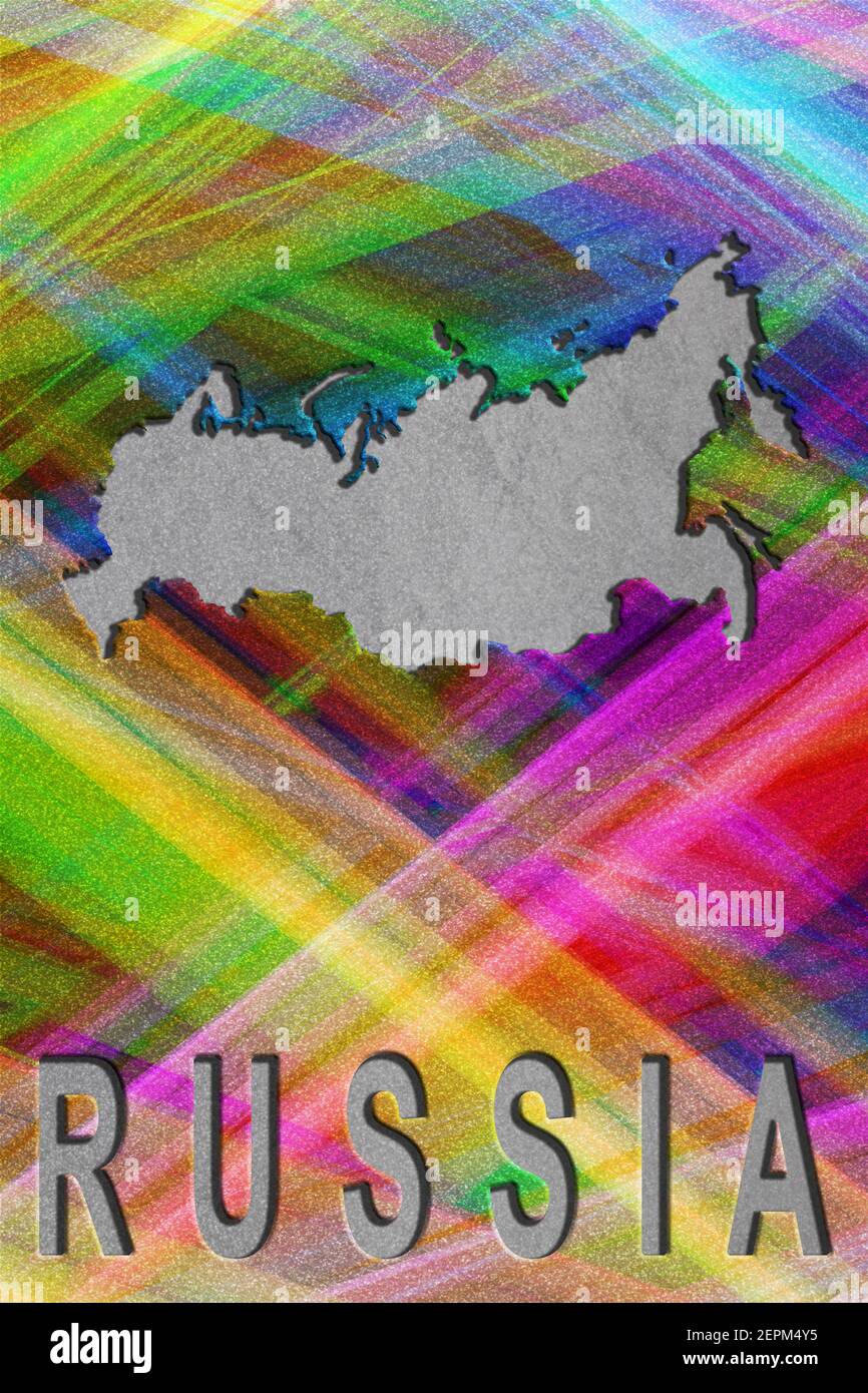 Map of Russia, colorful background, copy space Stock Photo - Alamy