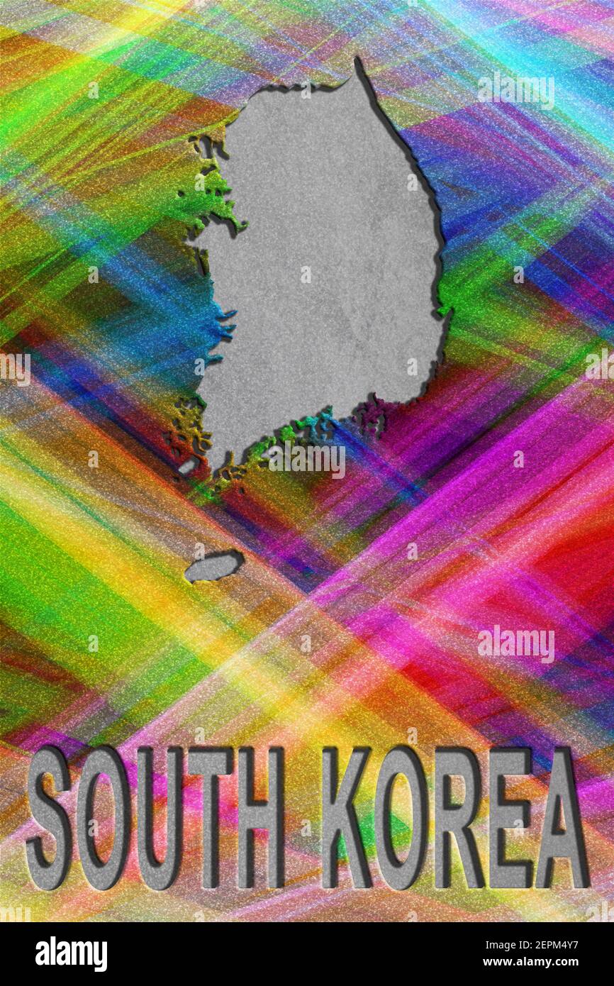 Map of South Korea, colorful background, copy space Stock Photo - Alamy