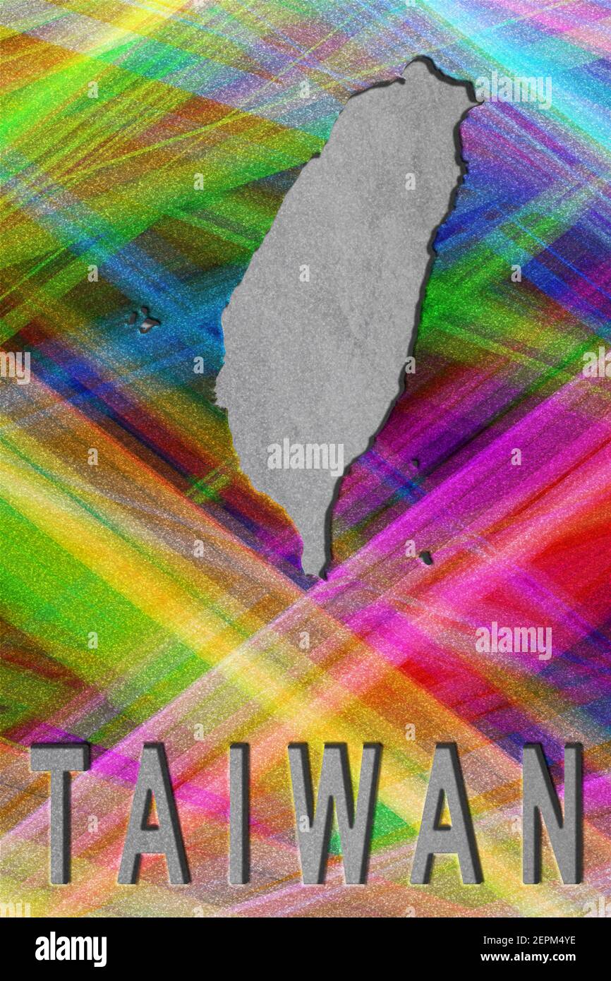 Map of Taiwan, colorful background, copy space Stock Photo - Alamy