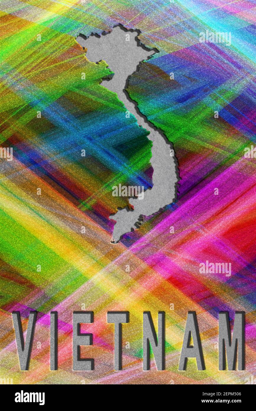 Map of Vietnam, colorful background, copy space Stock Photo - Alamy