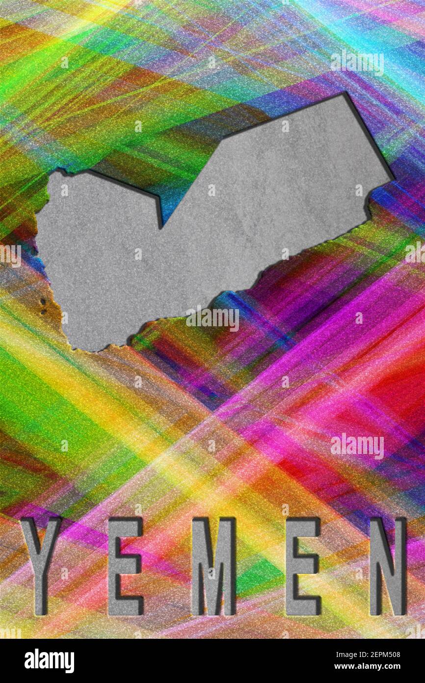 Map of Yemen, colorful background, copy space Stock Photo - Alamy