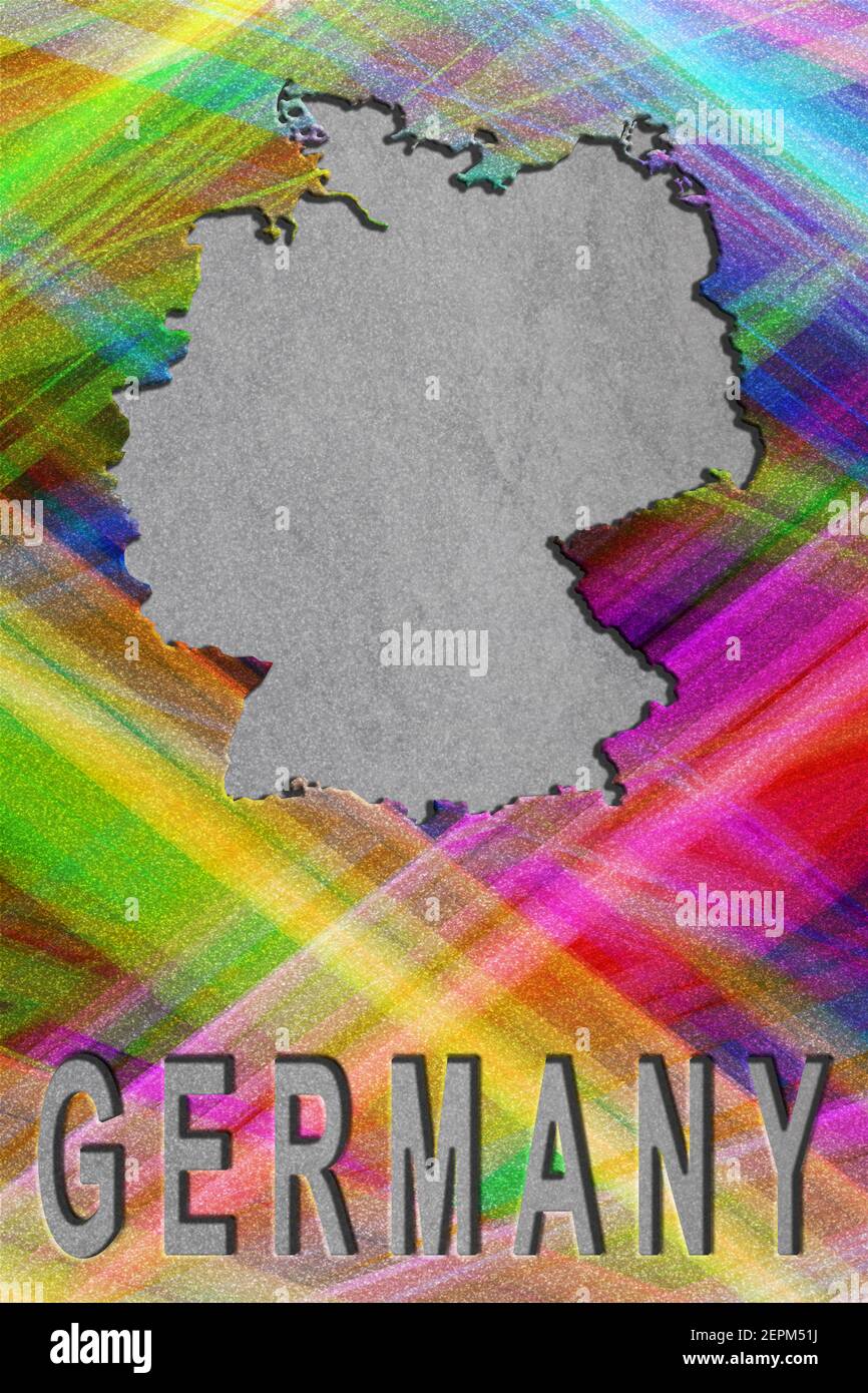 Map of Germany, colorful background, copy space Stock Photo - Alamy