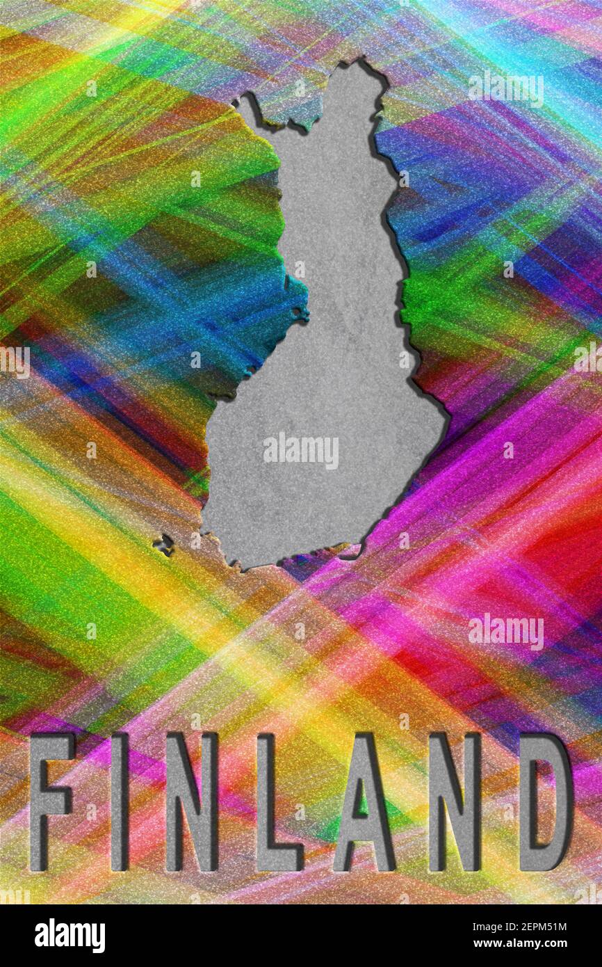 Map of Finland, colorful background, copy space Stock Photo - Alamy