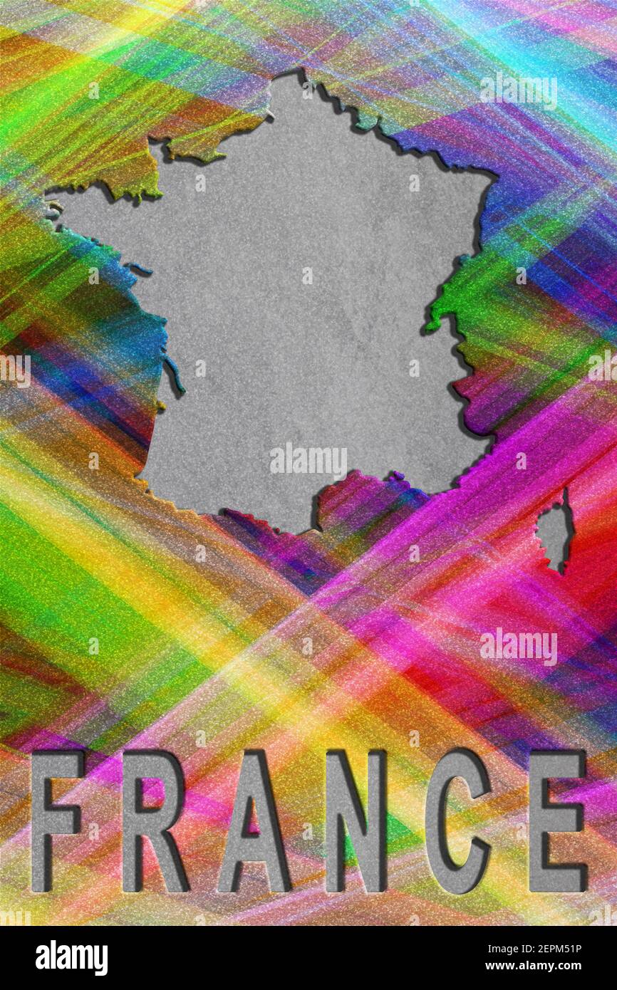Map of France, colorful background, copy space Stock Photo - Alamy