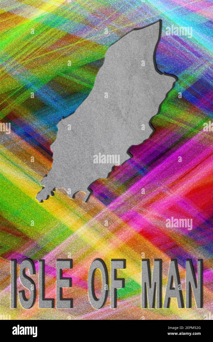 Map of Isle of Man, colorful background, copy space Stock Photo - Alamy