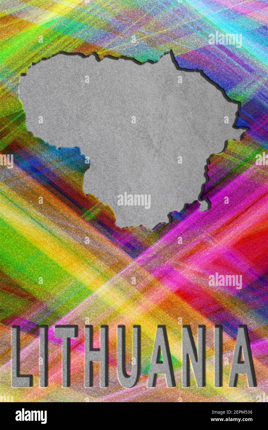 Map of Lithuania, colorful background, copy space Stock Photo - Alamy