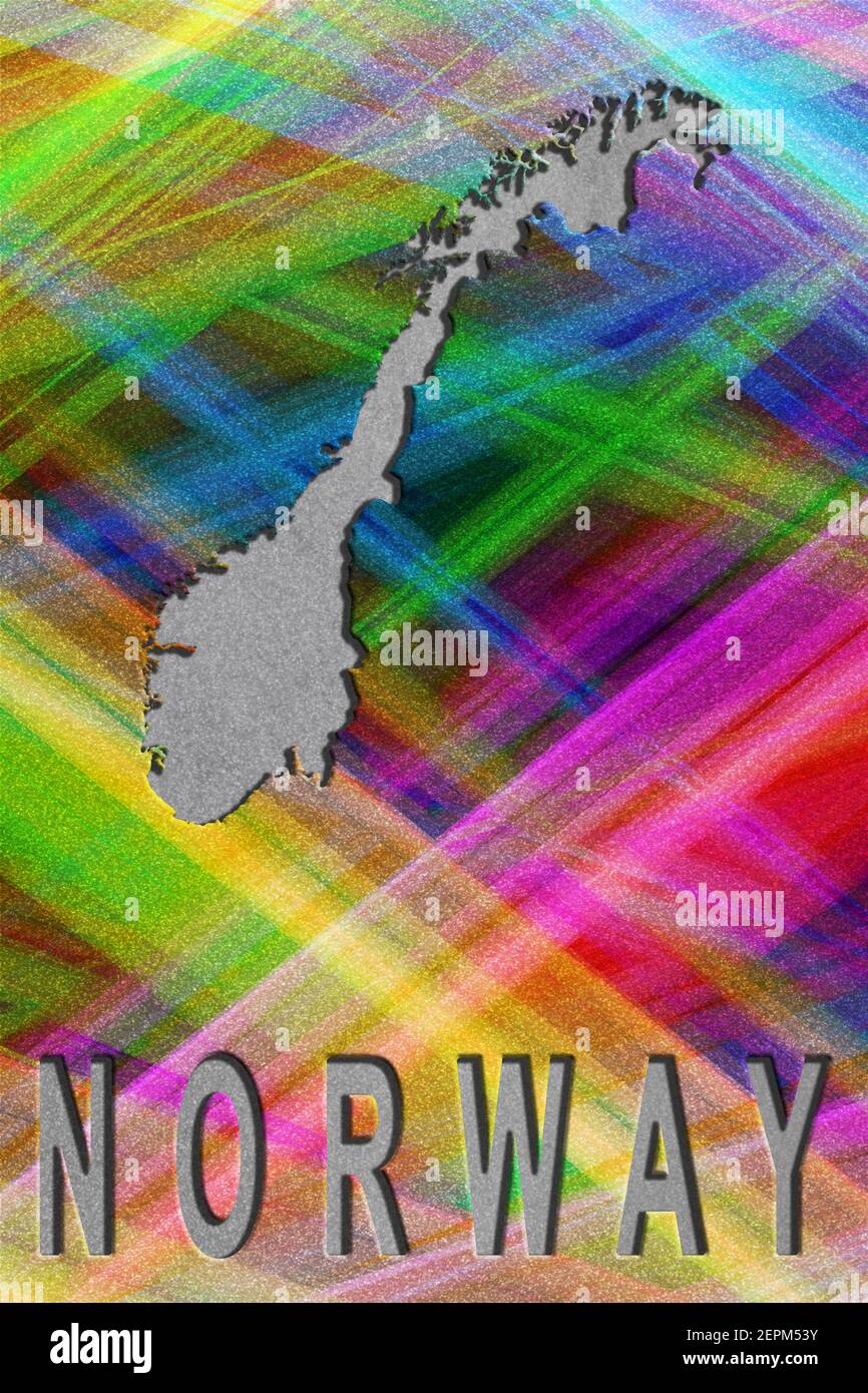 Map of Norway, colorful background, copy space Stock Photo - Alamy