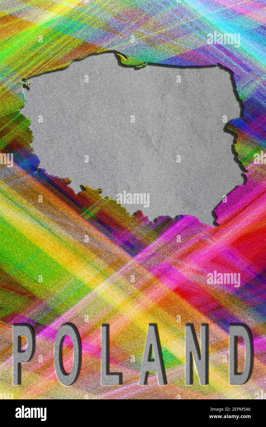 Map of Poland, colorful background, copy space Stock Photo - Alamy