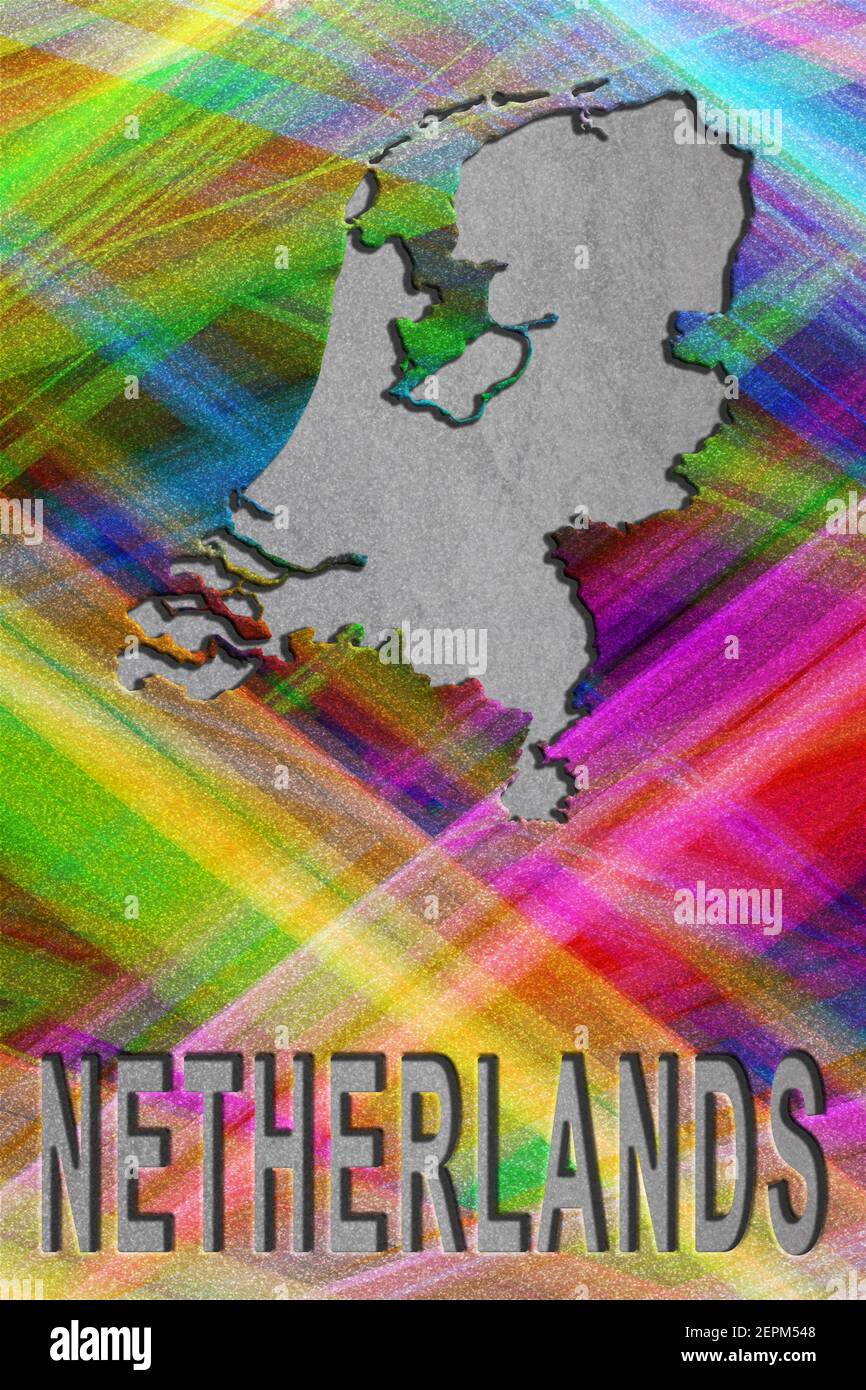 Map of Netherlands, colorful background, copy space Stock Photo - Alamy