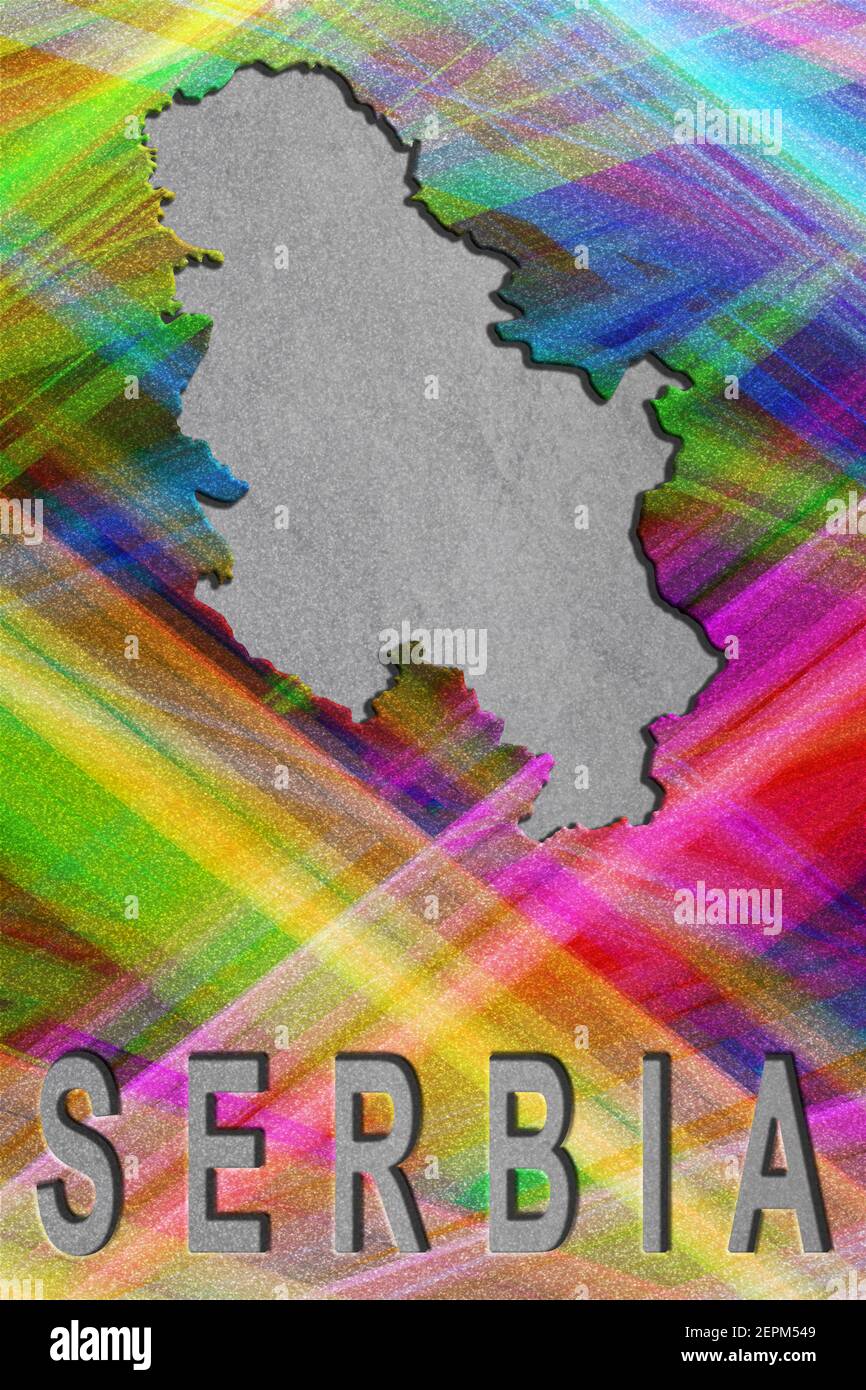 Map of Serbia, colorful background, copy space Stock Photo - Alamy