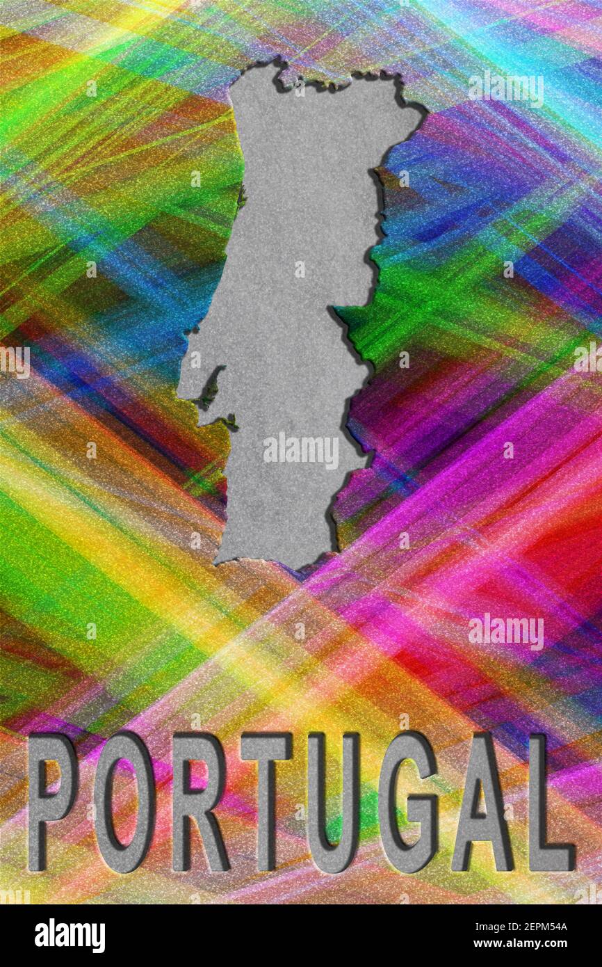 Map of Portugal, colorful background, copy space Stock Photo - Alamy