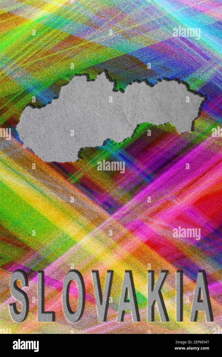 Map of Slovakia, colorful background, copy space Stock Photo - Alamy