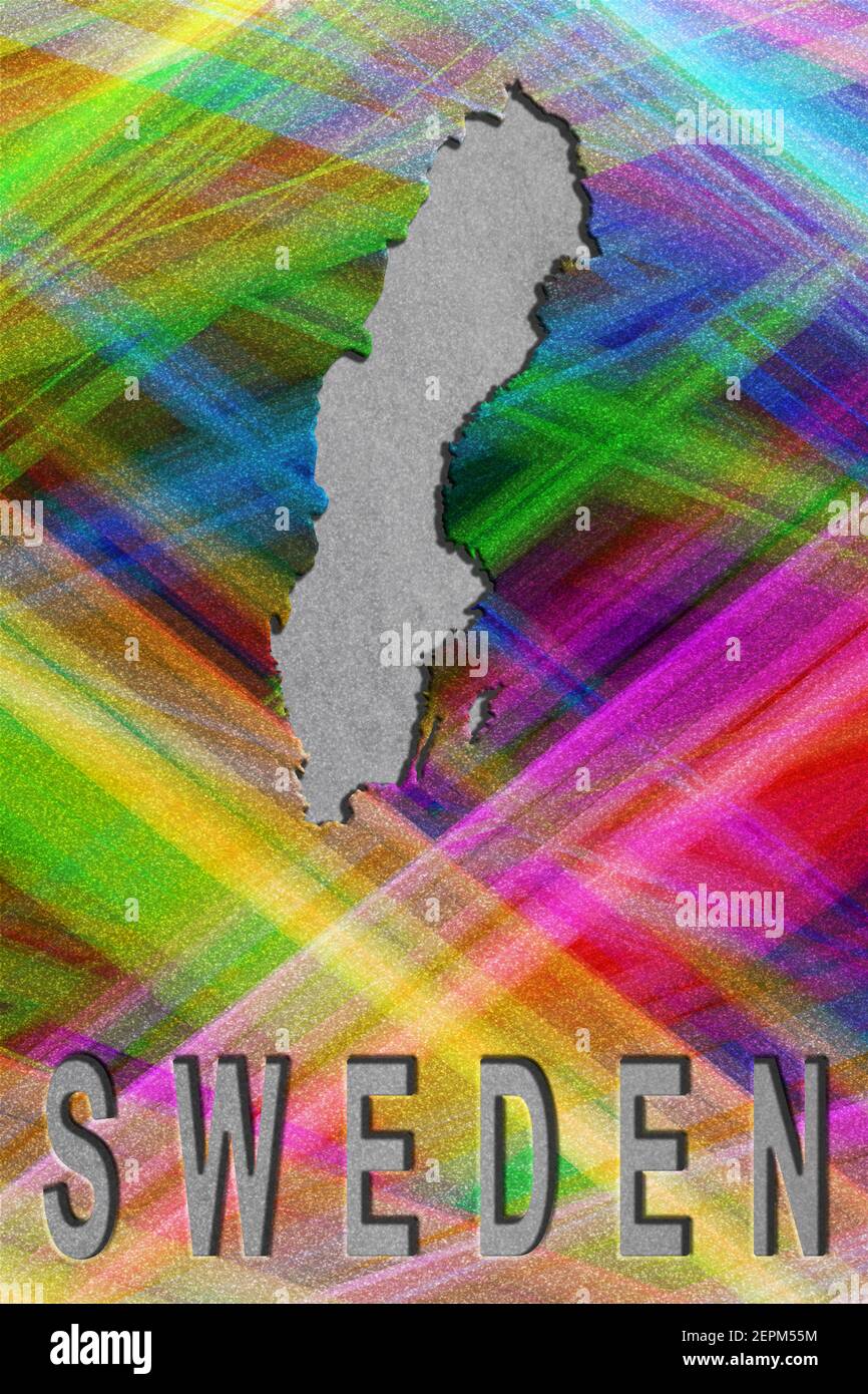 Map of Sweden, colorful background, copy space Stock Photo - Alamy