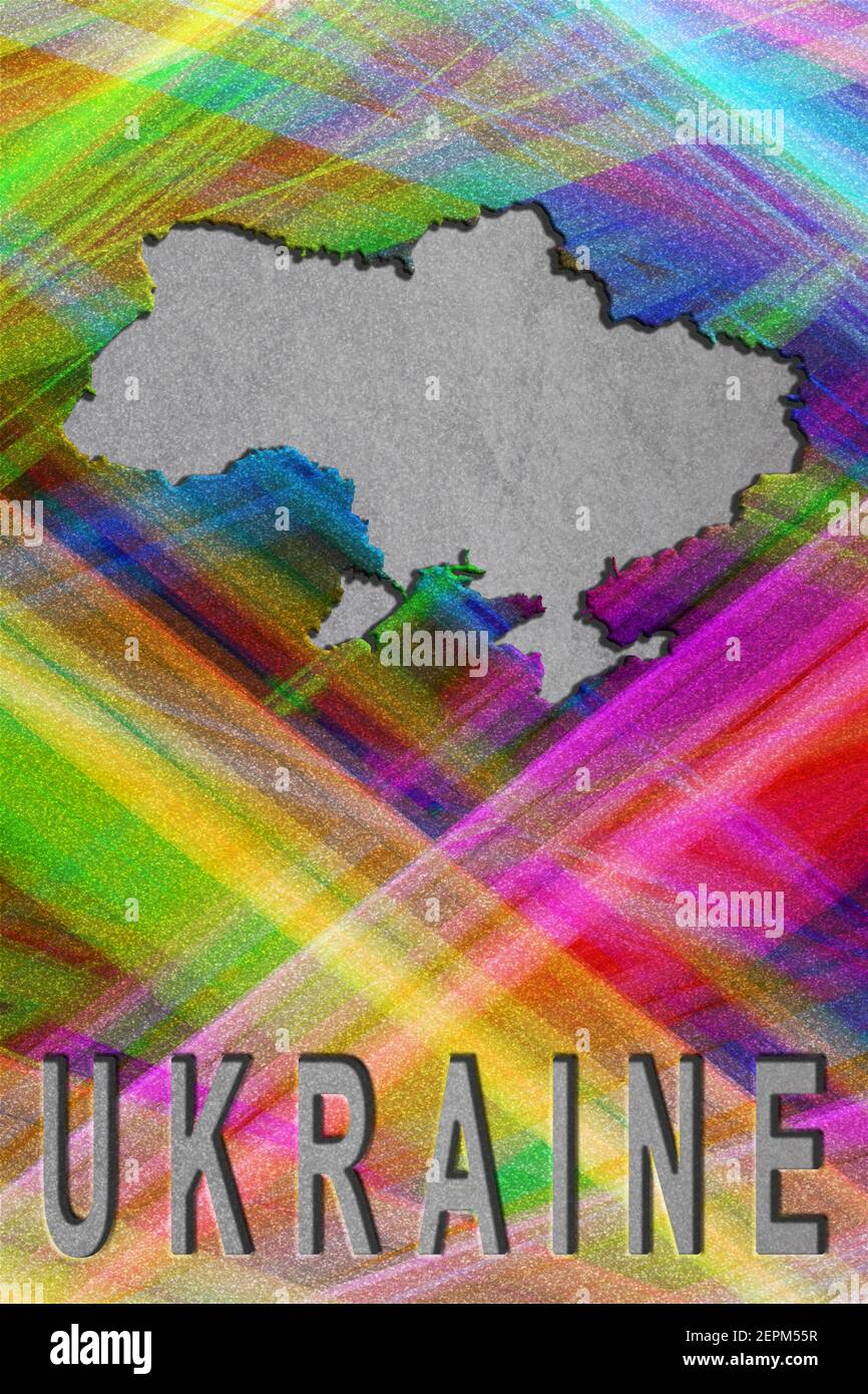 Map of Ukraine, colorful background, copy space Stock Photo - Alamy