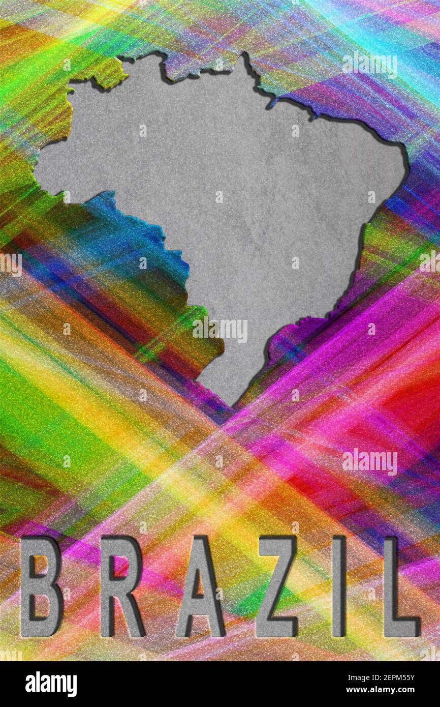 Map of Brazil, colorful background, copy space Stock Photo - Alamy
