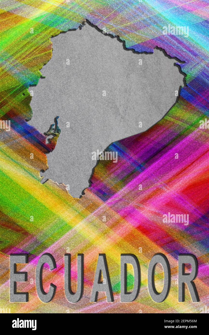 Map of Ecuador, colorful background, copy space Stock Photo - Alamy
