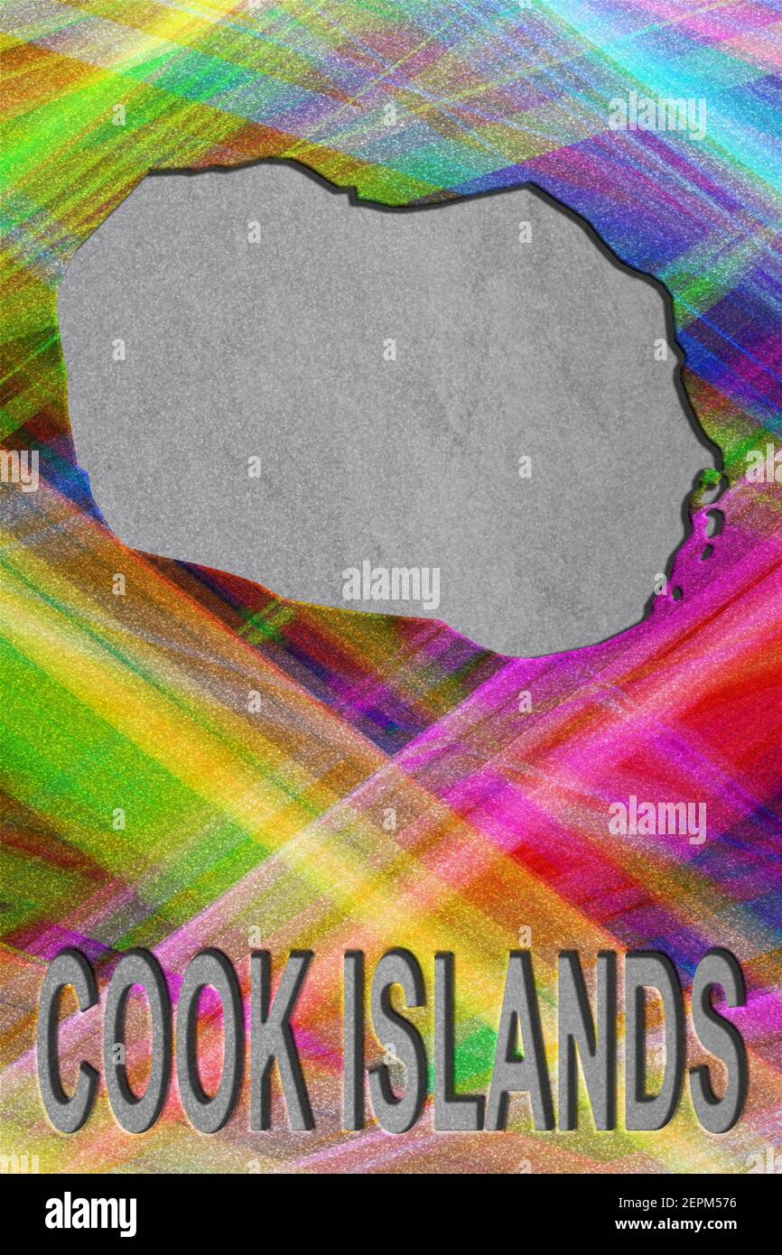 Map of Cook Islands, colorful background, copy space Stock Photo - Alamy