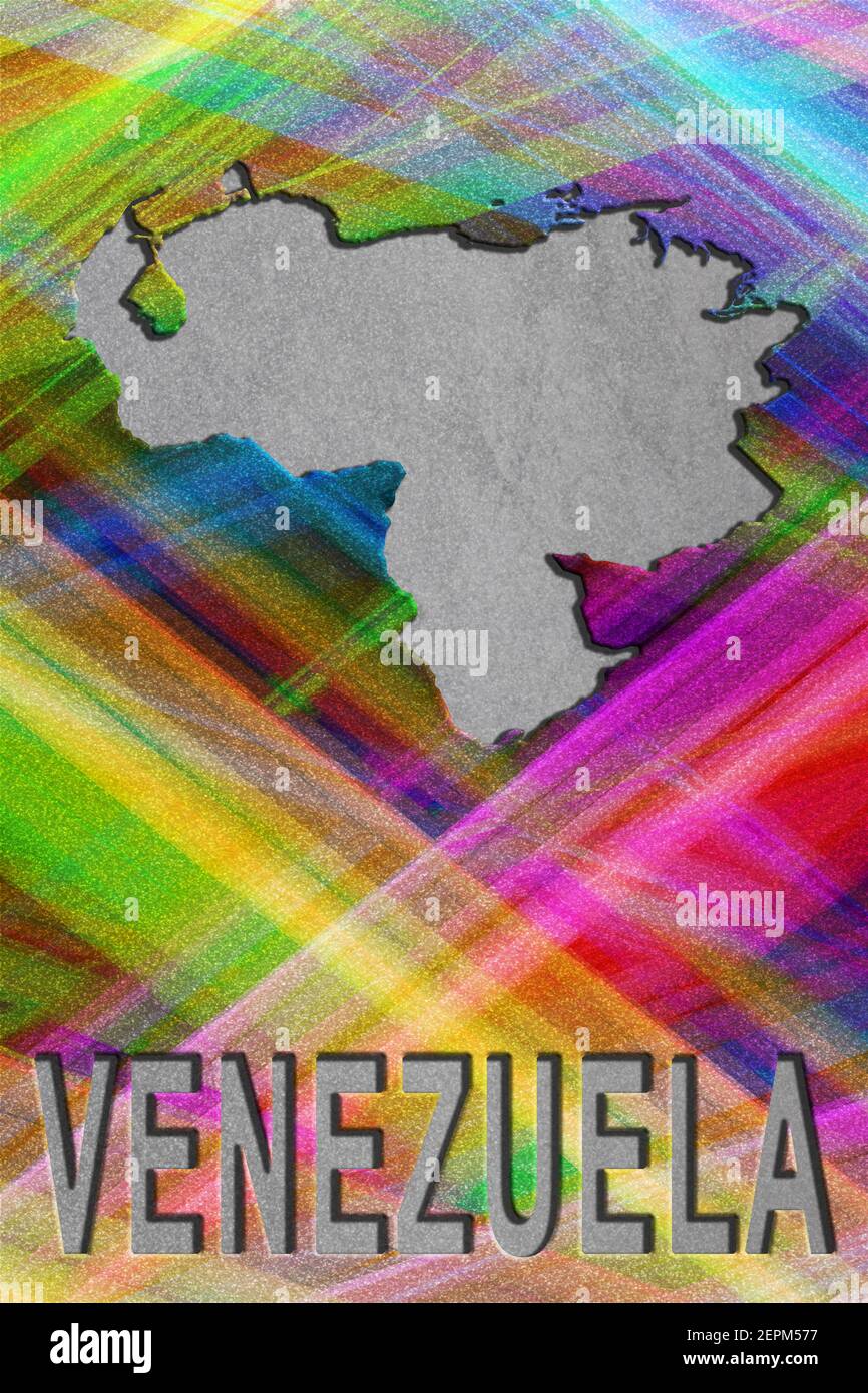 Map of Venezuela, colorful background, copy space Stock Photo - Alamy