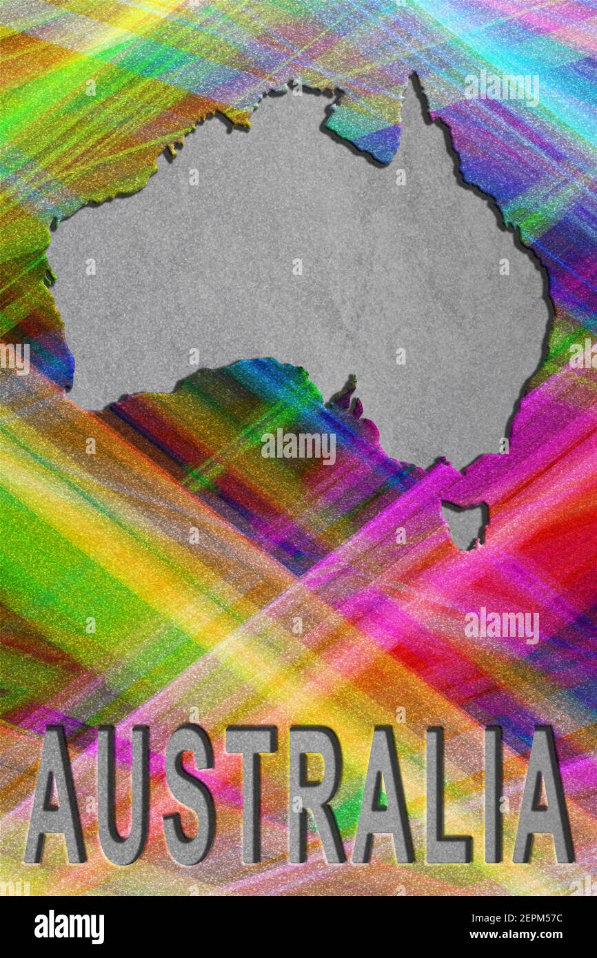Map of Australia, colorful background, copy space Stock Photo - Alamy