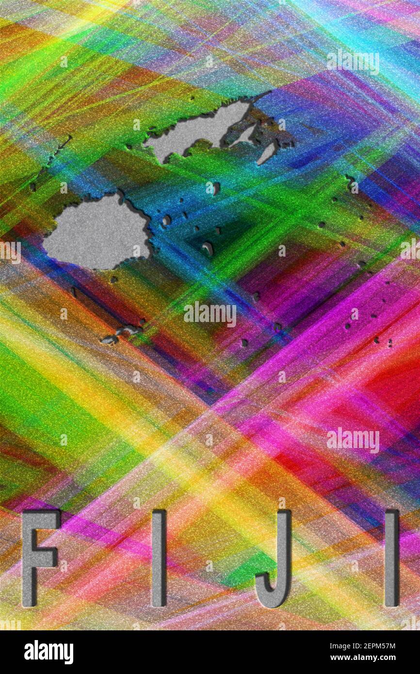 Map of Fiji, colorful background, copy space Stock Photo - Alamy