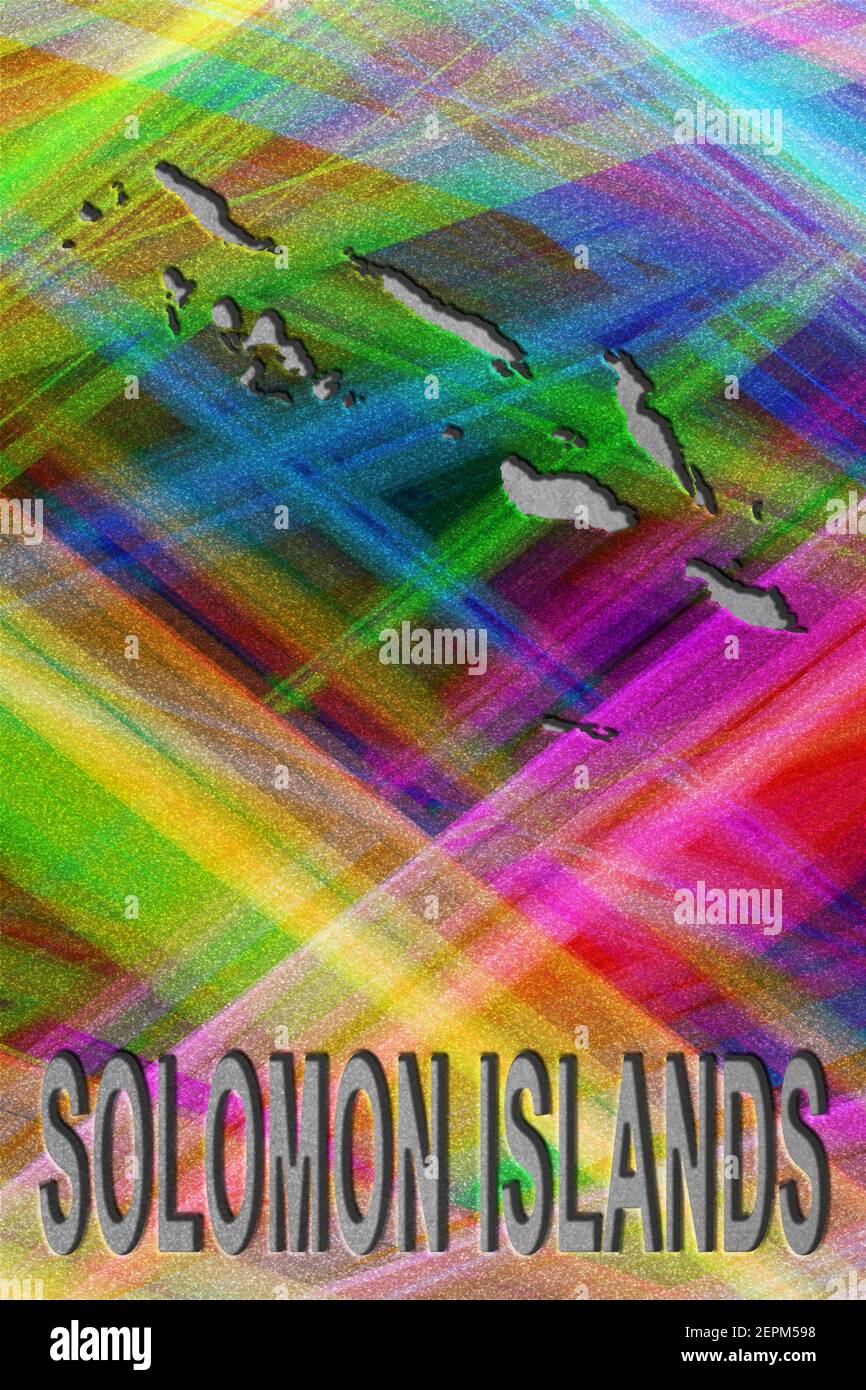 Map of Solomon Islands, colorful background, copy space Stock Photo - Alamy