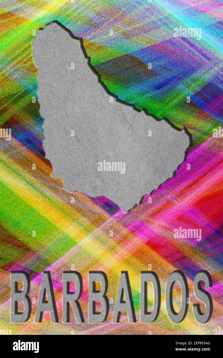 Map of Barbados, colorful background, copy space Stock Photo - Alamy