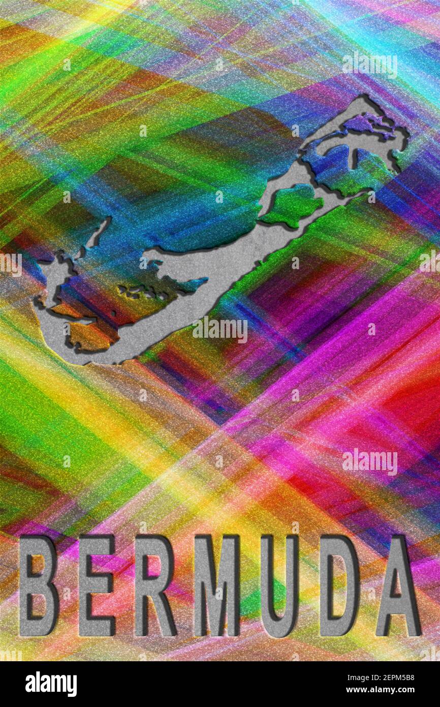 Map of Bermuda, colorful background, copy space Stock Photo - Alamy